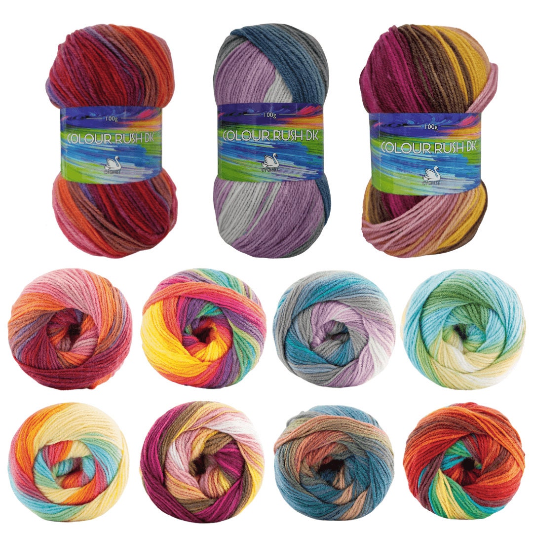 Cygnet Colour Rush DK 100g Knitting Crochet Yarn - Etsy UK