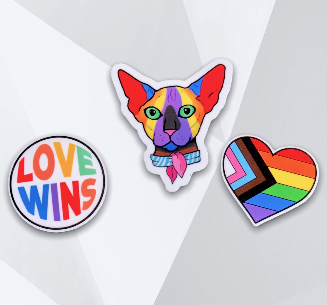 Pride Cat Sphynx Stickers. Pride Sphynx Stickers. English-french - Etsy