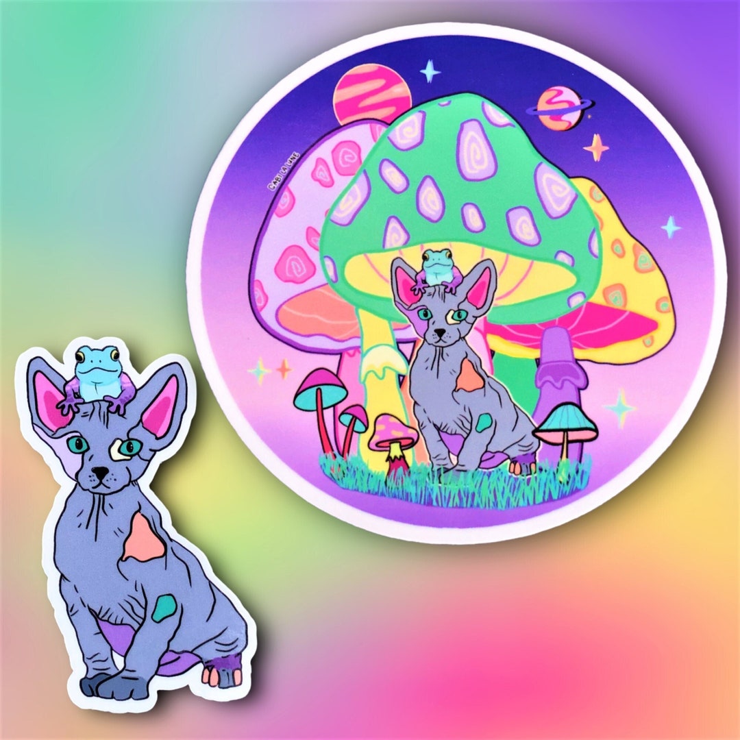 Sticker. Decal. A Magical World. Sphynx Cat. Cat Lover. A Magical World ...