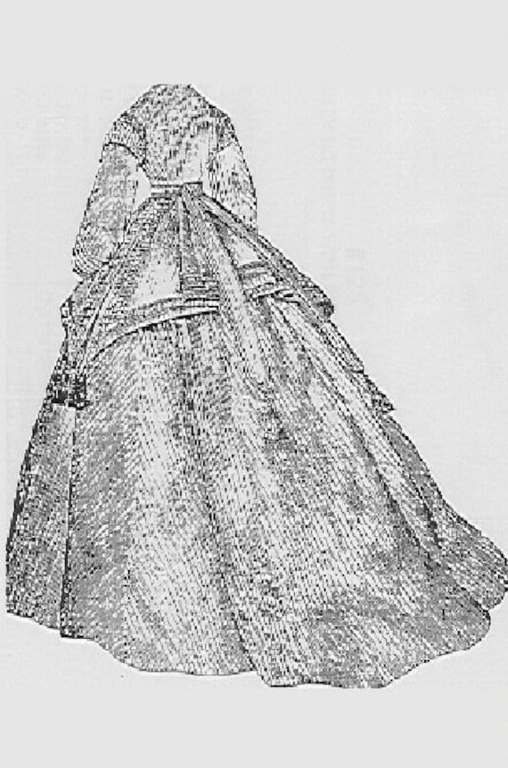 1866 Walking Dress Pattern for Antique French Fashion Doll | Etsy