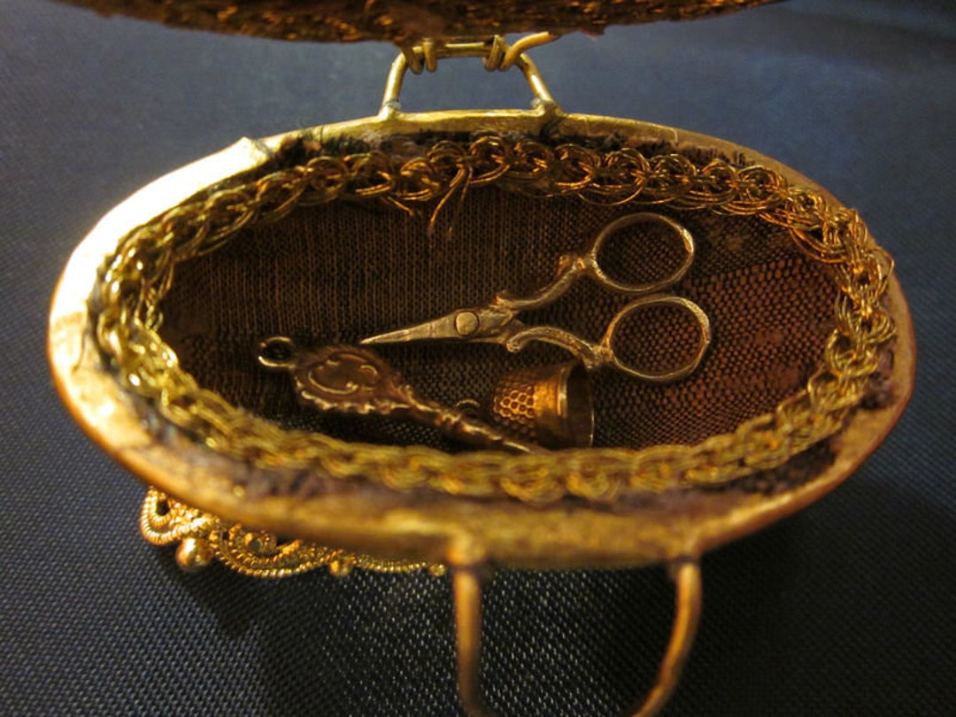 Doll Sewing Etui Kit in Shell Box for Antique, Vintage or Repo French ...