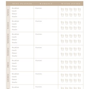 Weekly Planner Healthy Habits Exercise Tracker Printable - Etsy