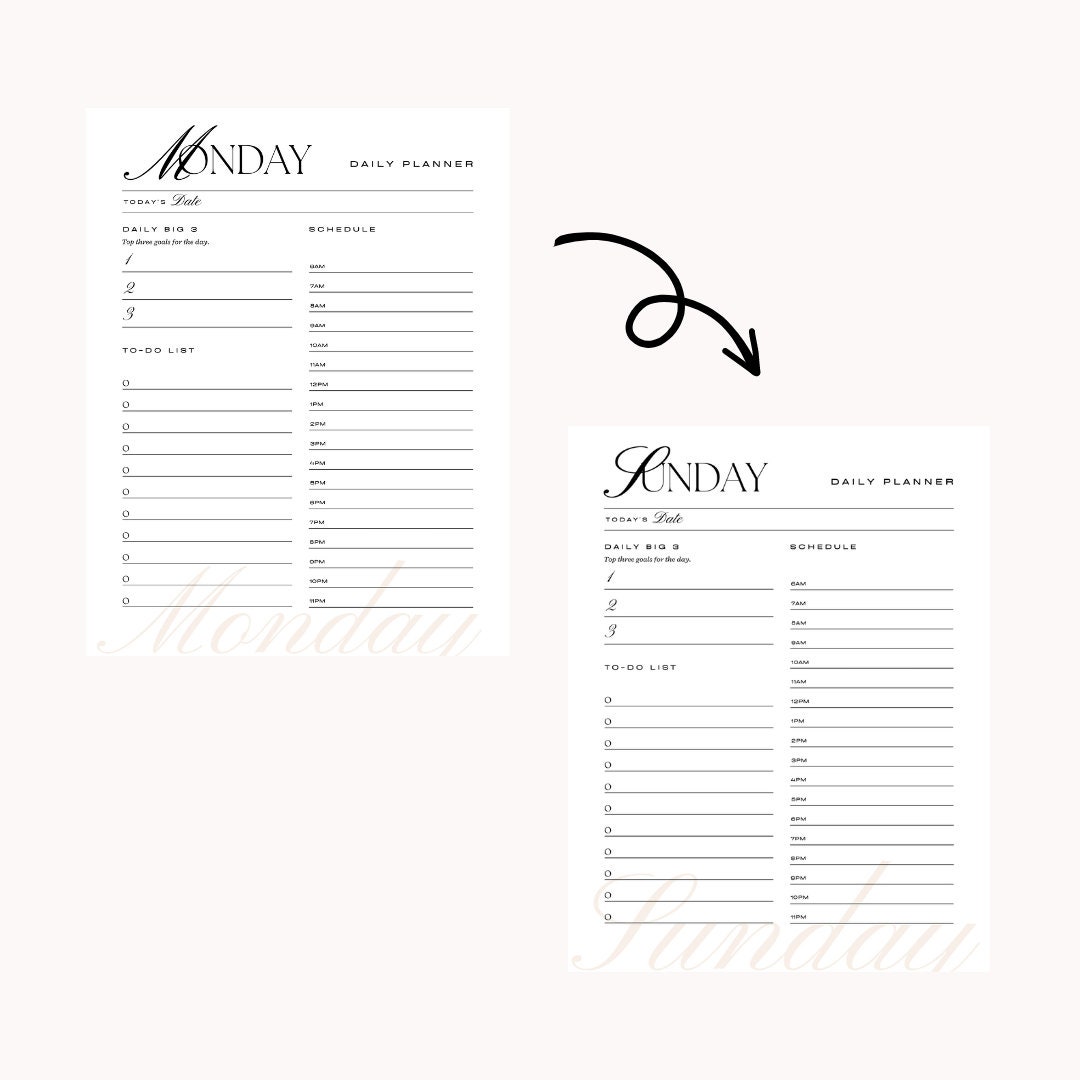 7-day Weekly Planner Printable Schedule - Etsy
