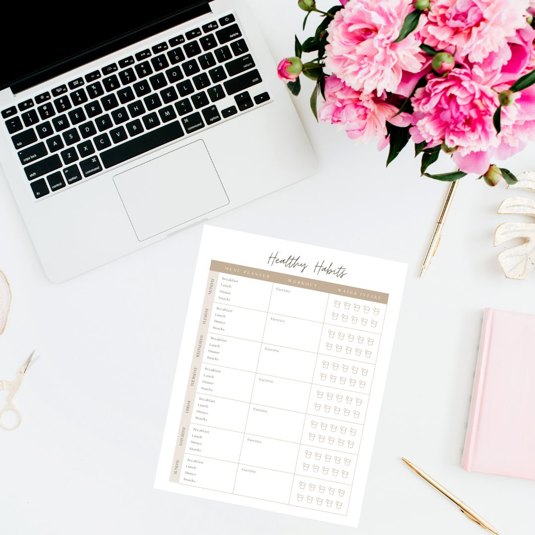 Weekly Planner Healthy Habits Exercise Tracker Printable - Etsy