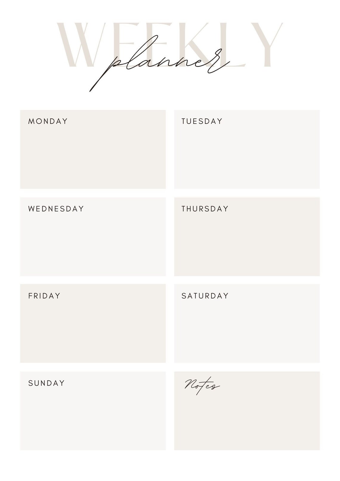 Weekly Planner Printable to Do List - Etsy