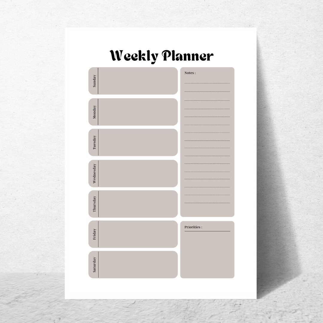 Weekly Planner Printable to Do List - Etsy