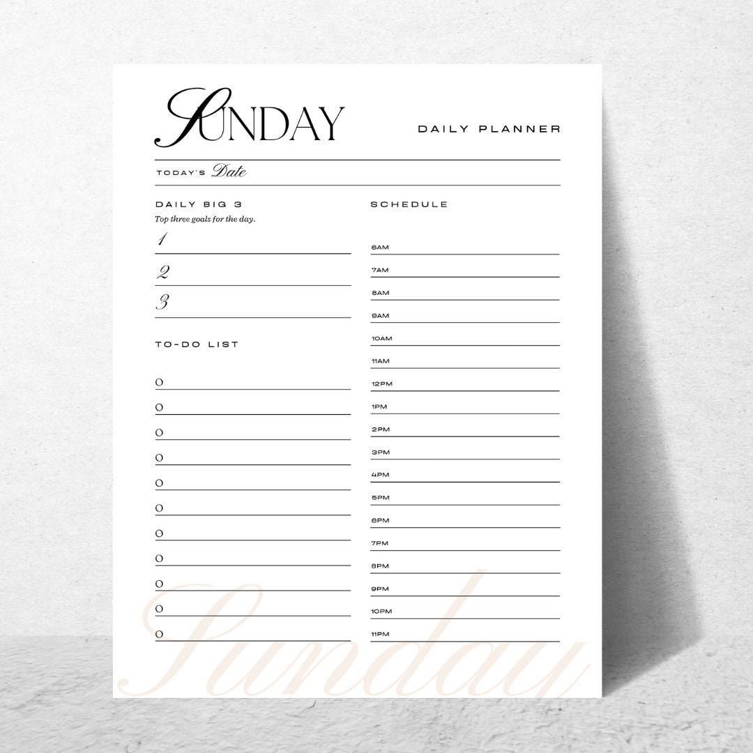 7-day Weekly Planner Printable Schedule - Etsy