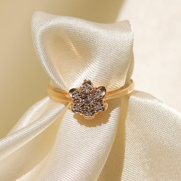 Flower Diamond Ring - Etsy