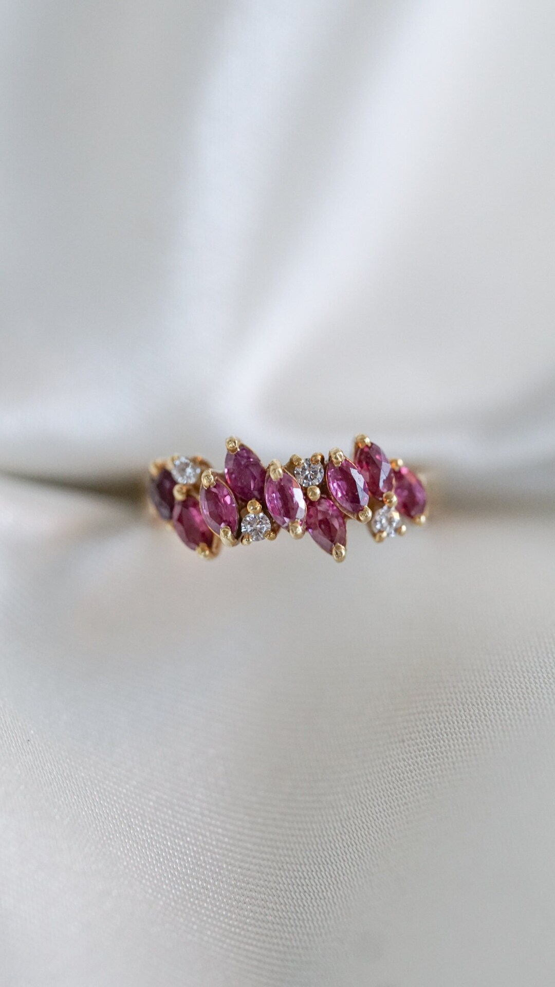 Estate Italian Ruby and Diamond Levels Ring - Etsy
