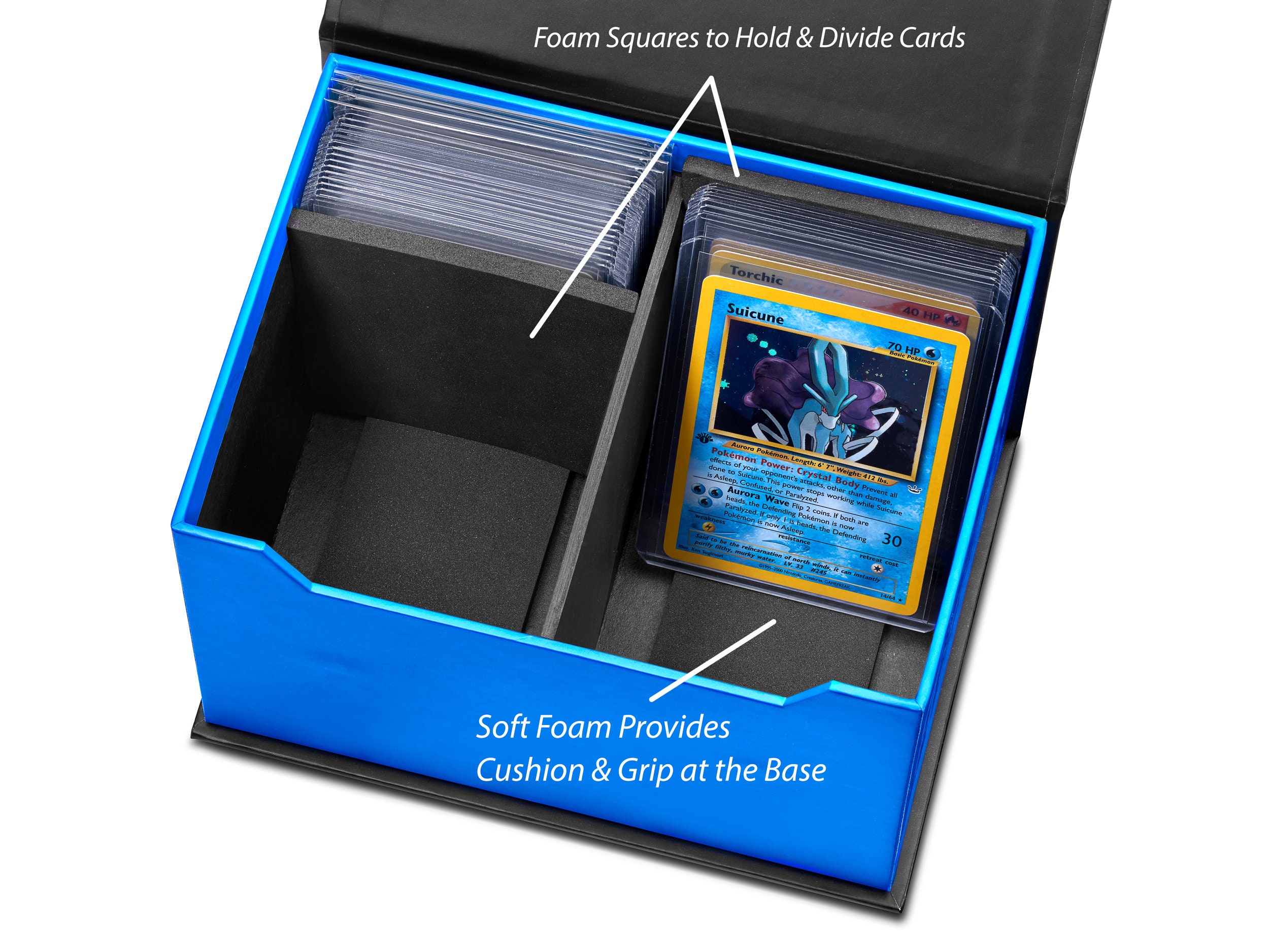 Toploader Storage Case 2 Row Magnetic Flip W/ Divider Holders Trading ...