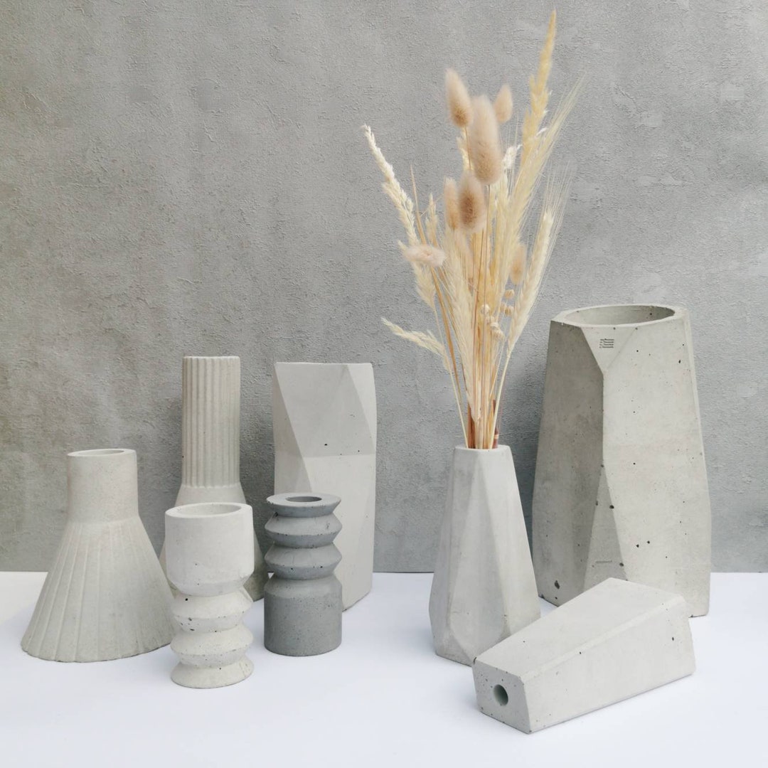 Concrete Handmade Vase for Dry Flower - Etsy