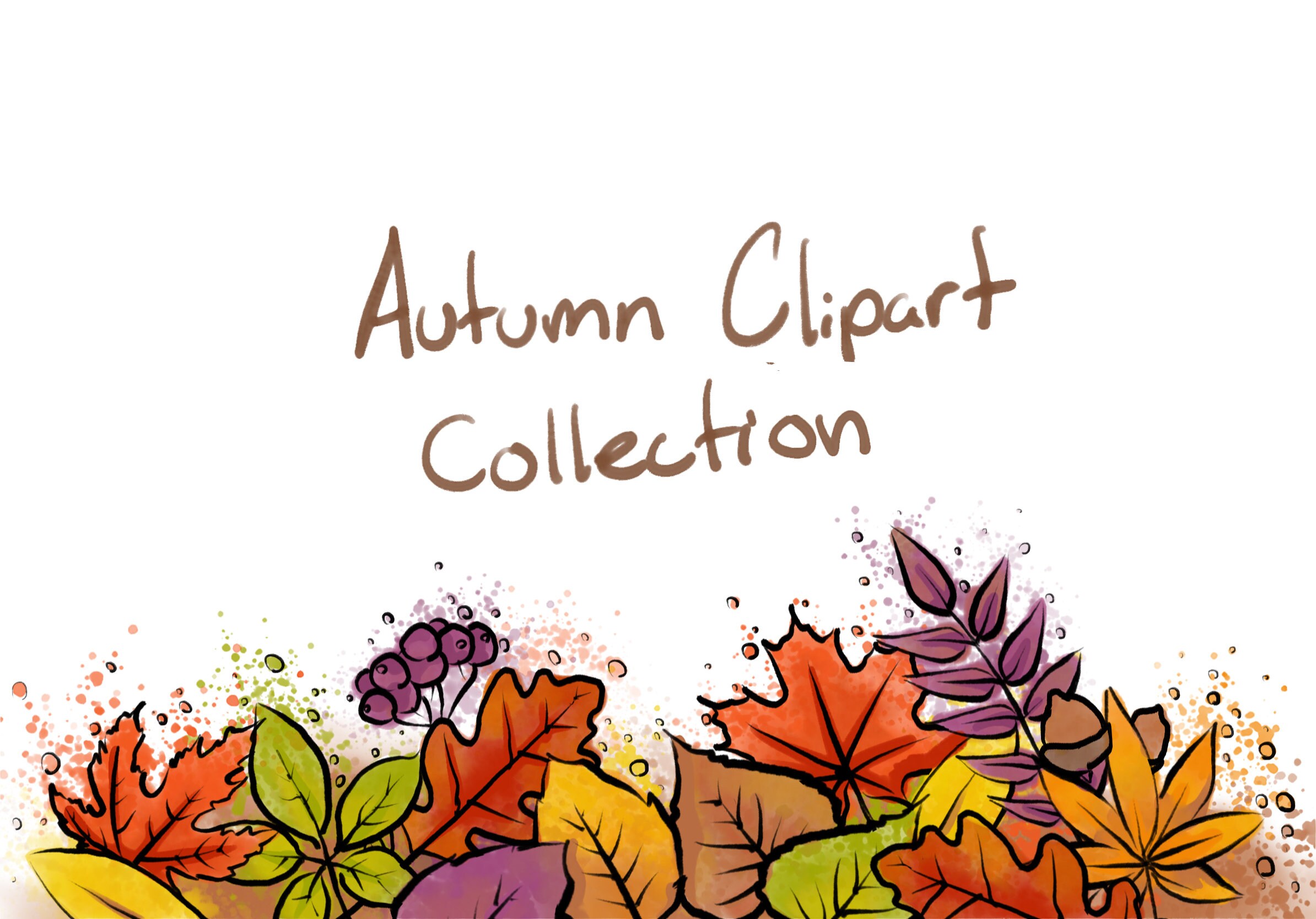 Autumn Leaves Clipart Collection - Etsy