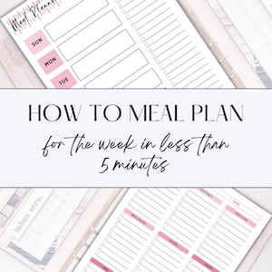 Weekly Meal Planner & Grocery List Printable PDF Meal Prep | Etsy