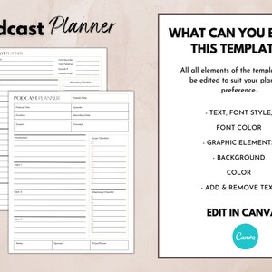 Podcast Planner Printable, Podcast Content Planning Template, Pod Cast ...