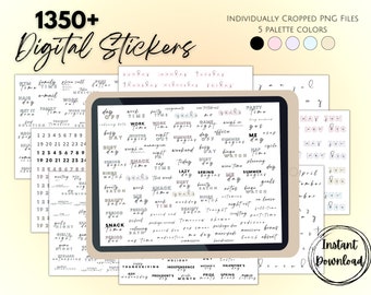 Everyday Digital Stickers Goodnotes PNG Files of Digital - Etsy