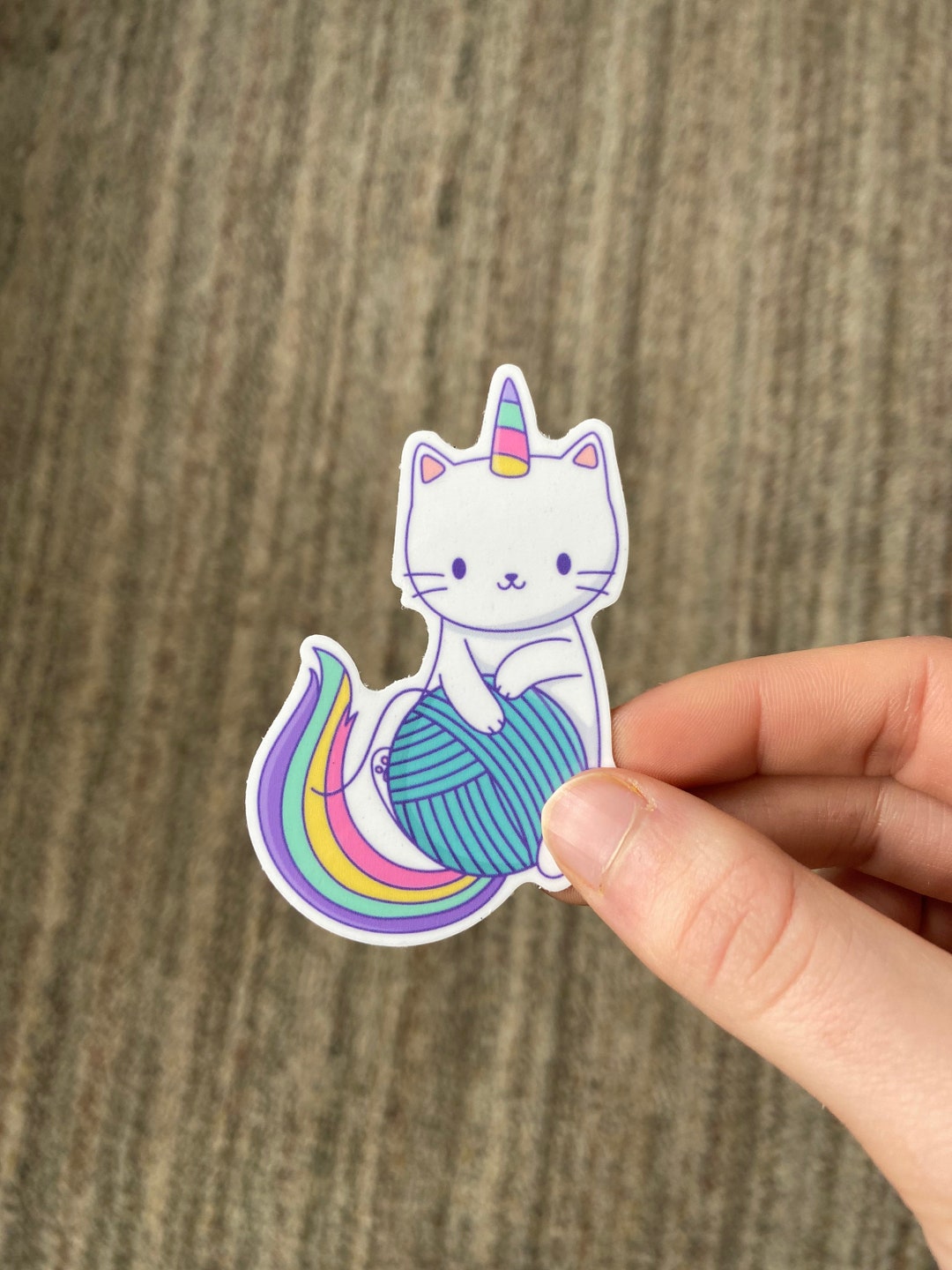 Unikitty Yarn Sticker, Yarn Sticker, Unicorn Sticker, Unicorn Cat - Etsy
