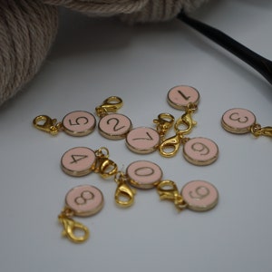 Number Stitch Markers, Set of Ten, Numbers 0-9, Ready to Ship, Crochet ...