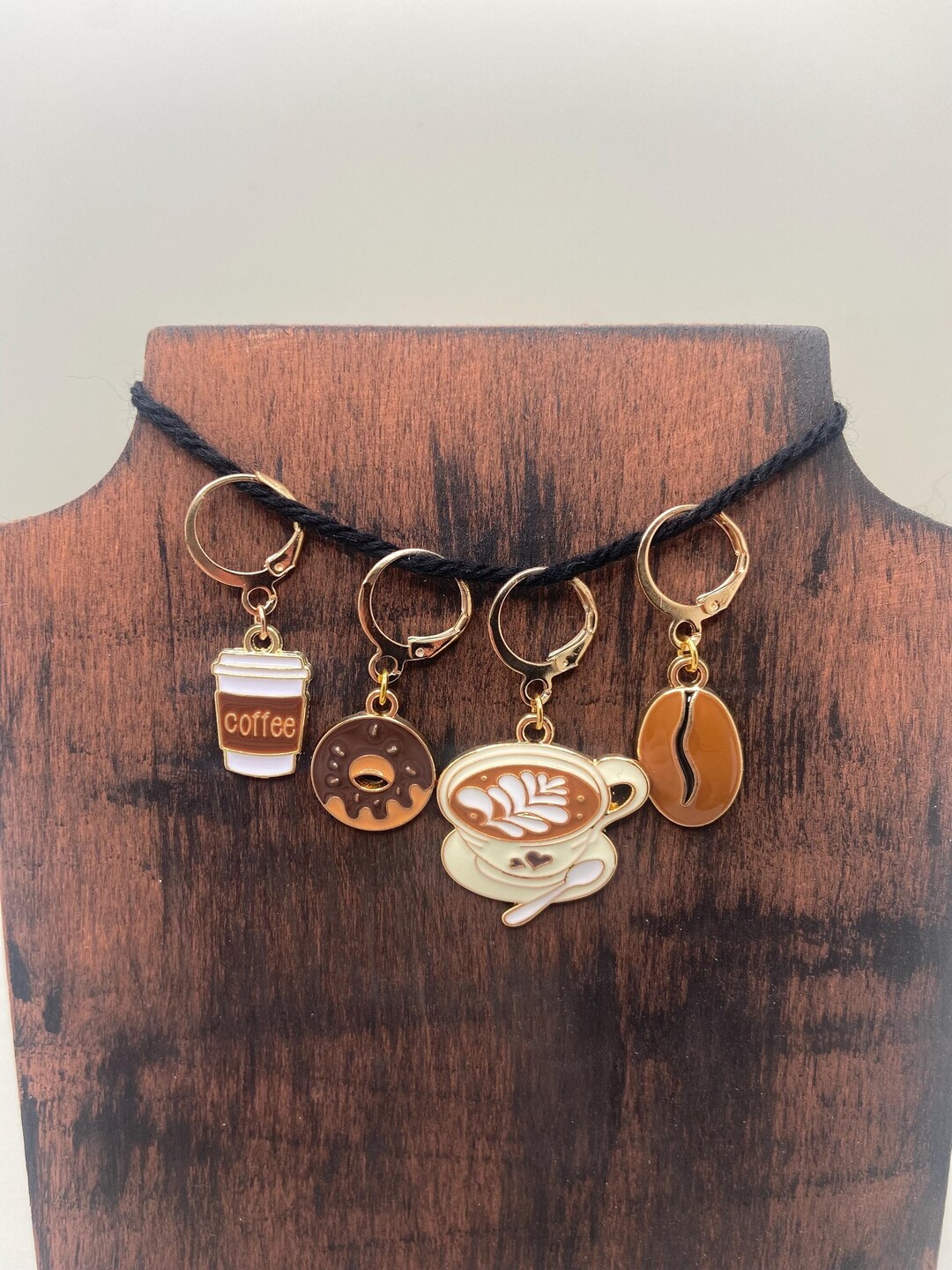 Coffee Stitch Markers, Set of Five, Ready to Ship, Crochet Stitch ...