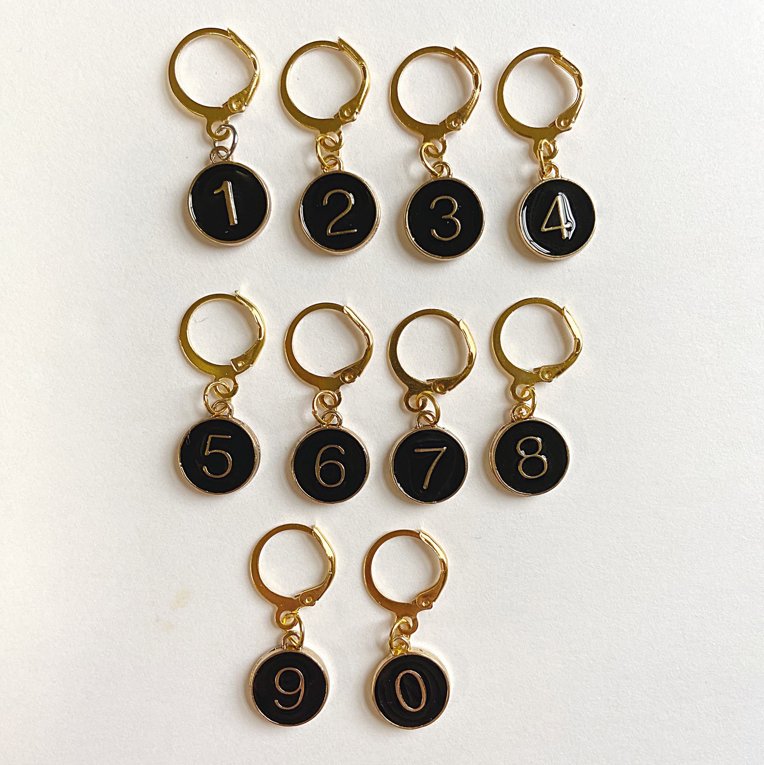 Number Stitch Markers Set of Ten Numbers 0-9 Ready to Ship | Etsy