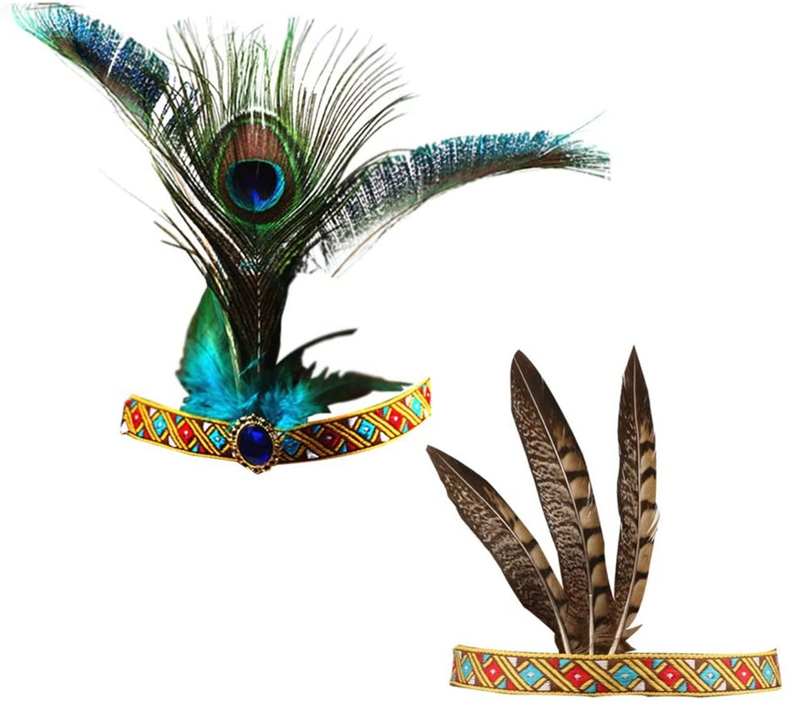 Feather Headband Indian Headpiece Bohemian Tassels Hair Band | Etsy