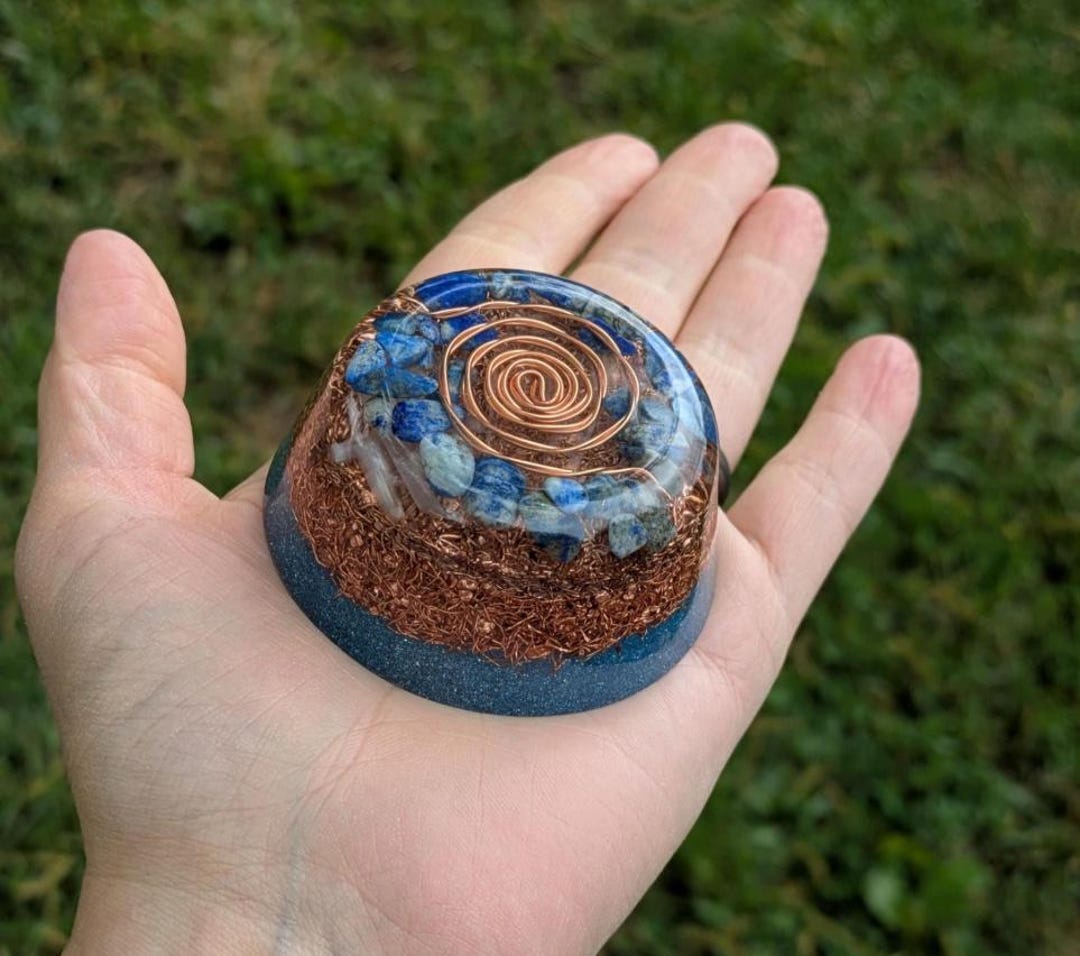 Large Orgonite Tower Buster With Lapis, Quartz & Copper | Handmade ...