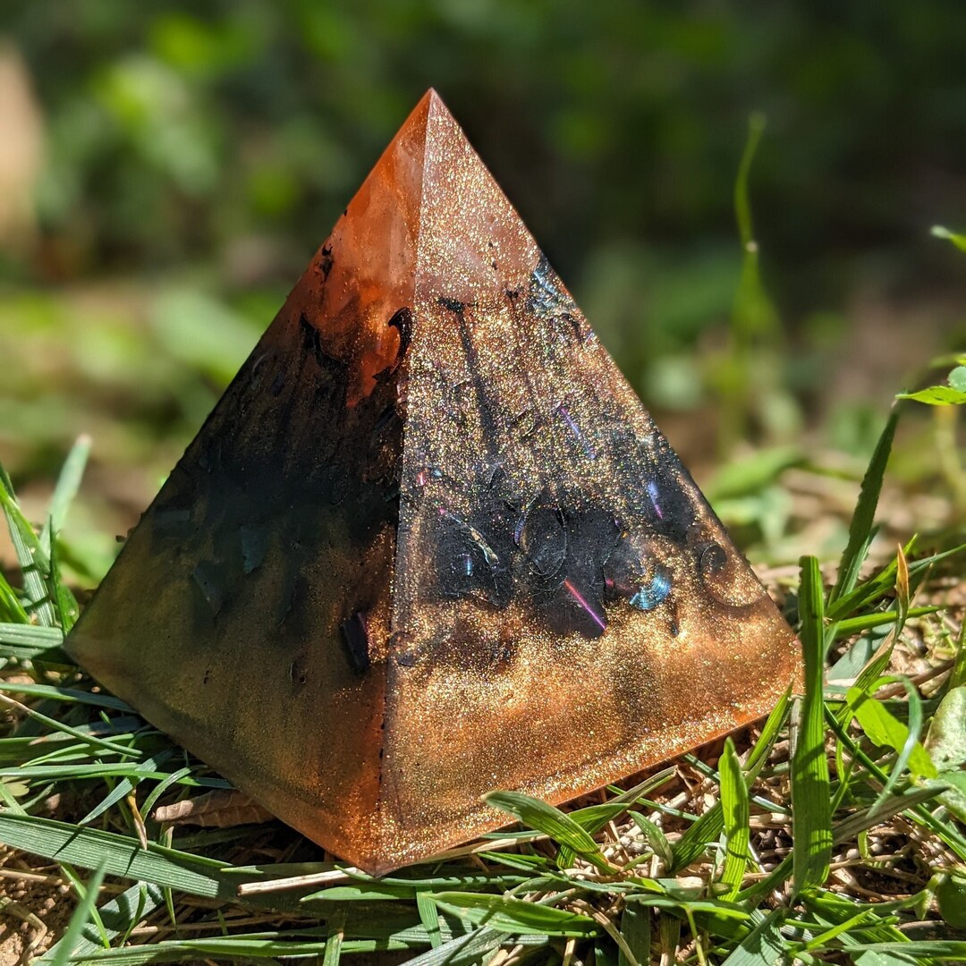 Shungite Pyramid EMF Protection - Handmade Orgone Energy Pyramid for ...