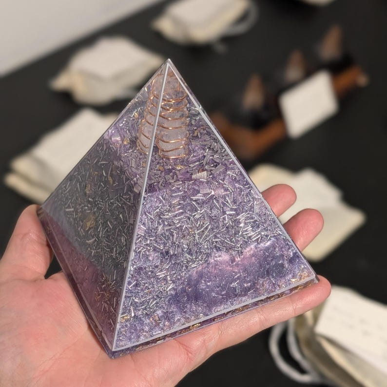 Orgonite Pyramid With Shungite & Quartz | Handmade EMF Awareness Decor ...