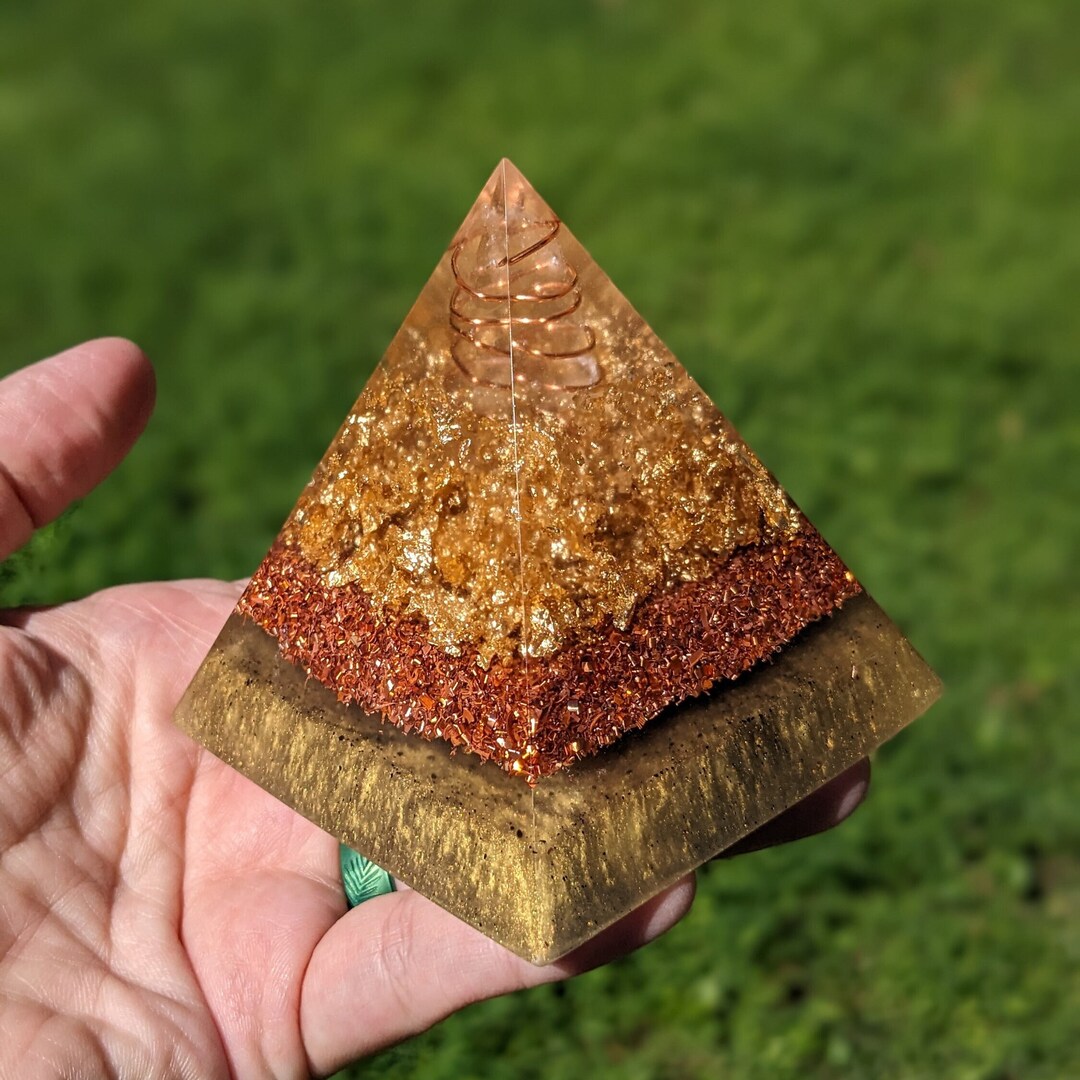 Orgonite Pyramid for EMF Protection – Resin-based Radiation Shield for ...