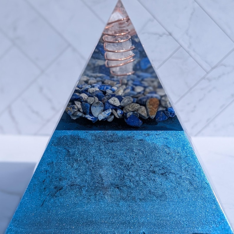 Orgonite Pyramid – Lapis Lazuli Pyramid – Copper Crystal Pyramid ...