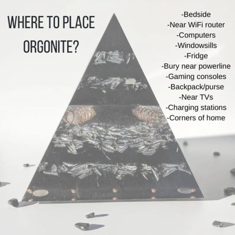 Orgonite Pyramid With Shungite & Quartz | Handmade EMF Awareness Decor ...