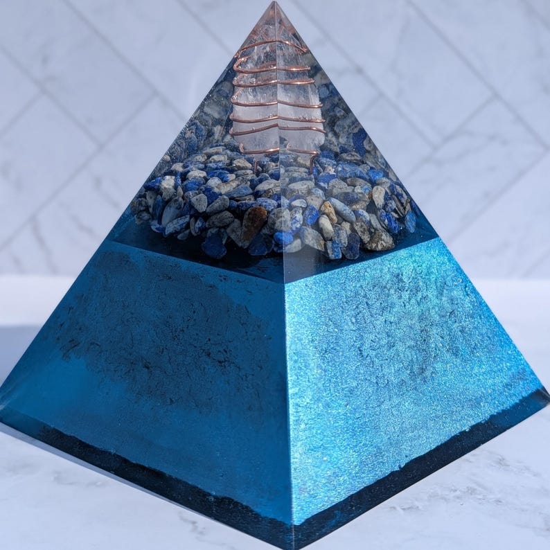 Orgonite Pyramid – Lapis Lazuli Pyramid – Copper Crystal Pyramid ...