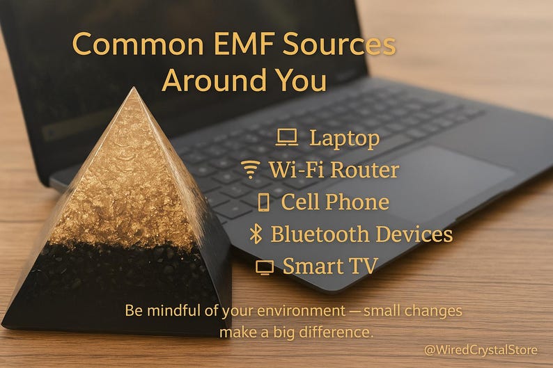 Orgonite Pyramid With Shungite & Quartz | Handmade EMF Awareness Decor ...