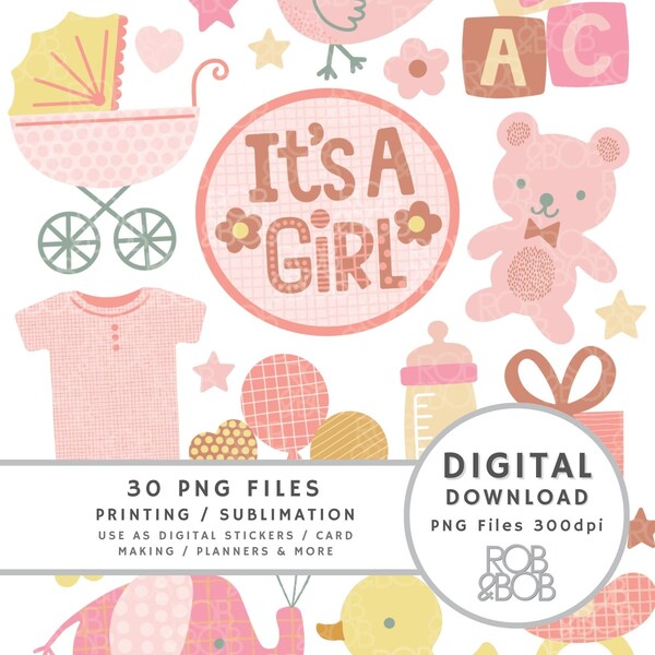Baby Girl Clip Art - Etsy