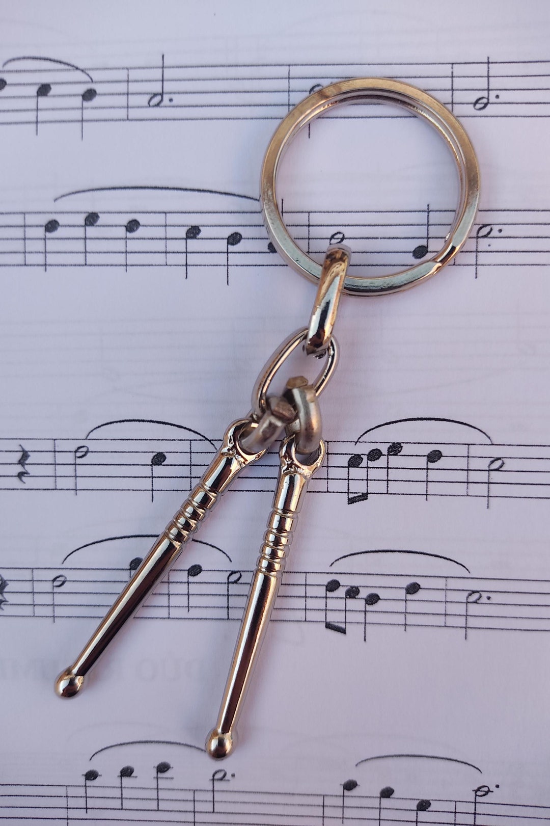 Drumsticks Keychain. Silver Drumsticks Ideal as a Gift. Musical ...