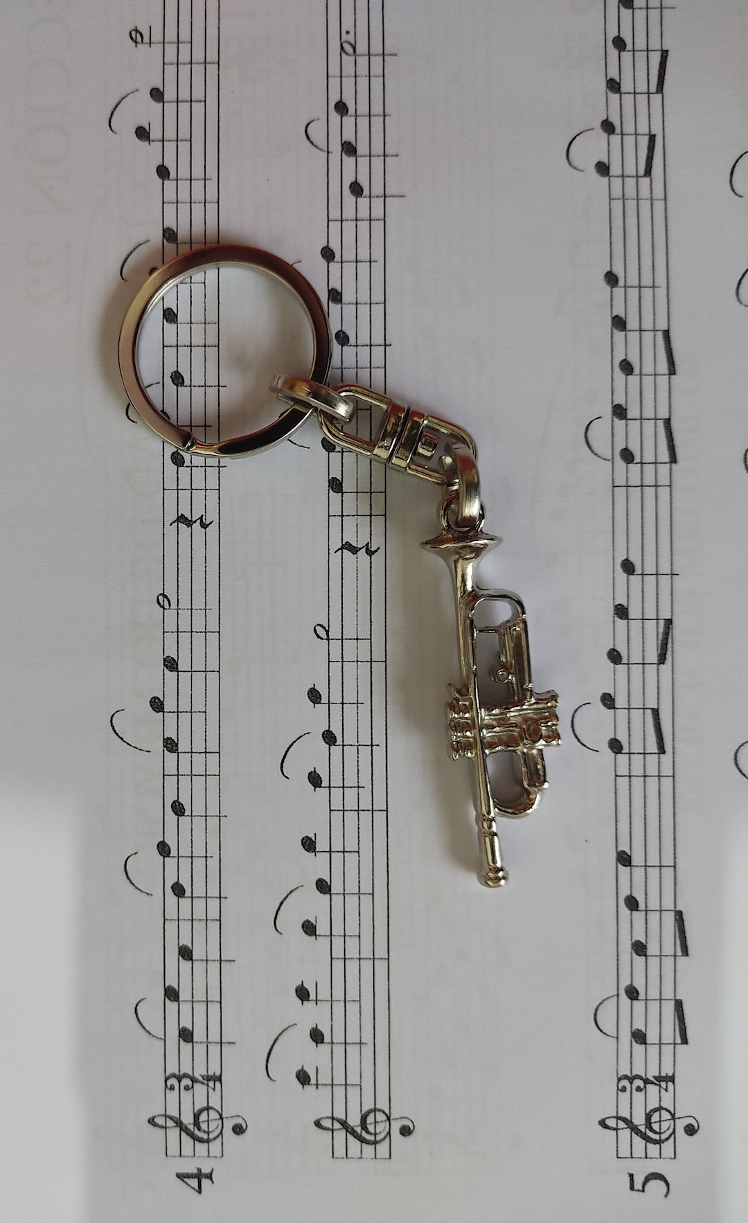 Trumpet Keychain. Silver Trumpet Ideal as a Gift. Trumpet Musical ...