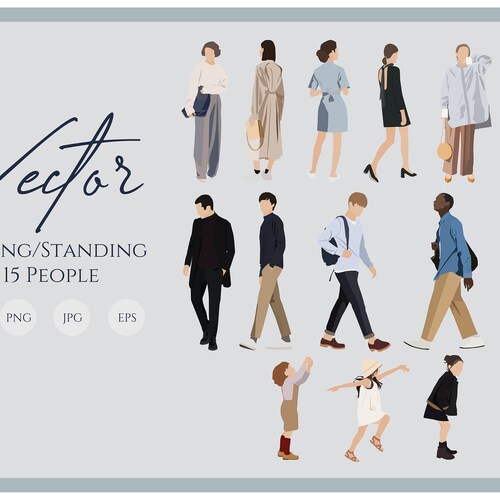 16 Flat Vector People Top View Pack of 19 Illustration - Etsy