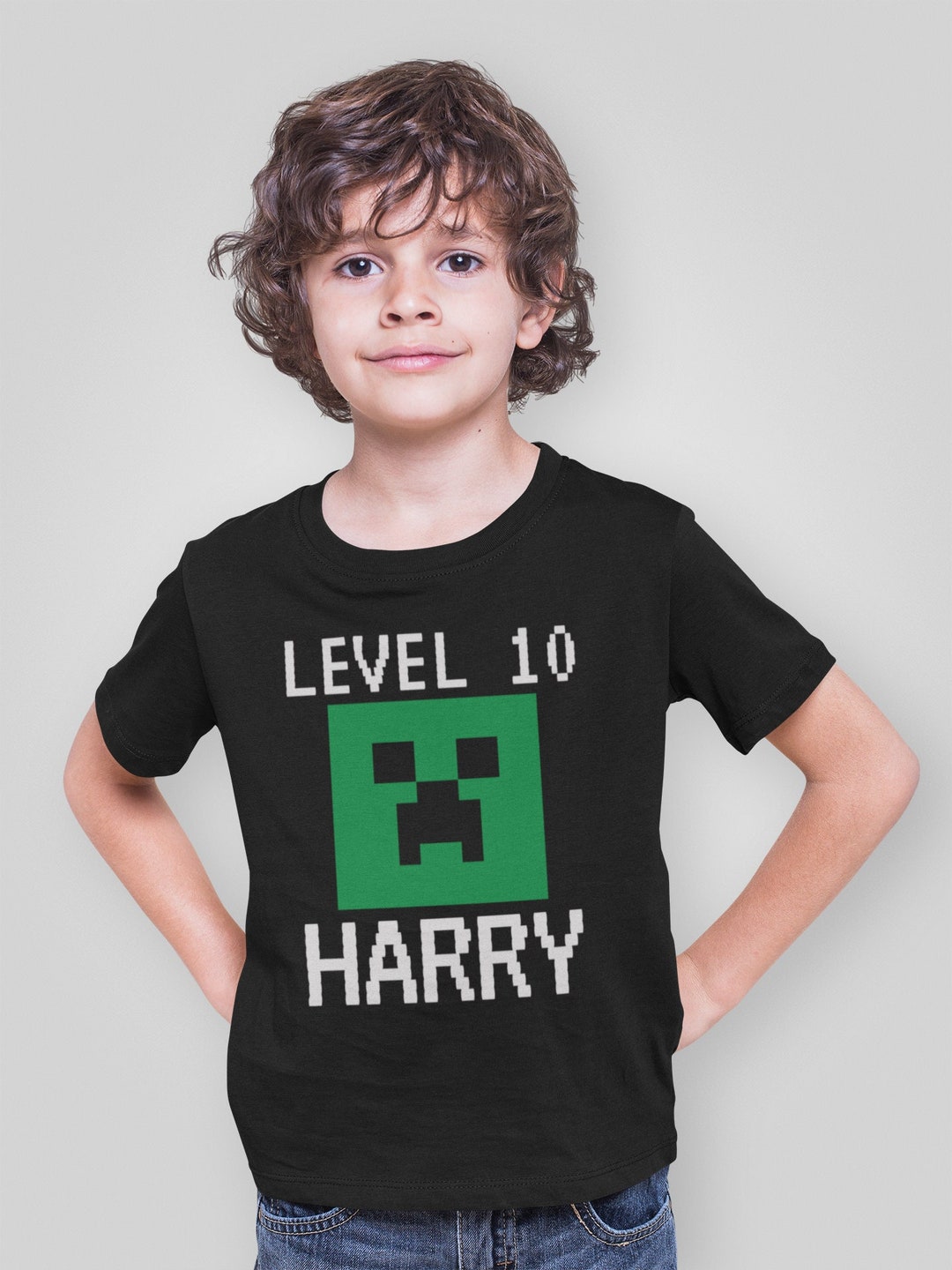 Personalised Boys Minecraft Birthday T-shirt Top Kids Birthday Tshirt ...