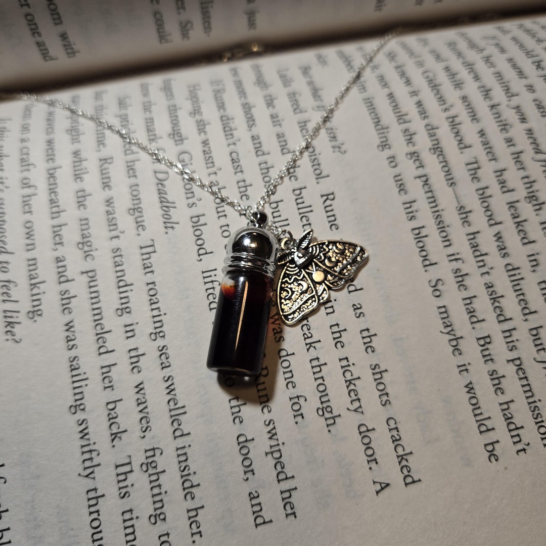 Runes Blood Necklace | Heartless Hunter | Crimson Moth - Etsy