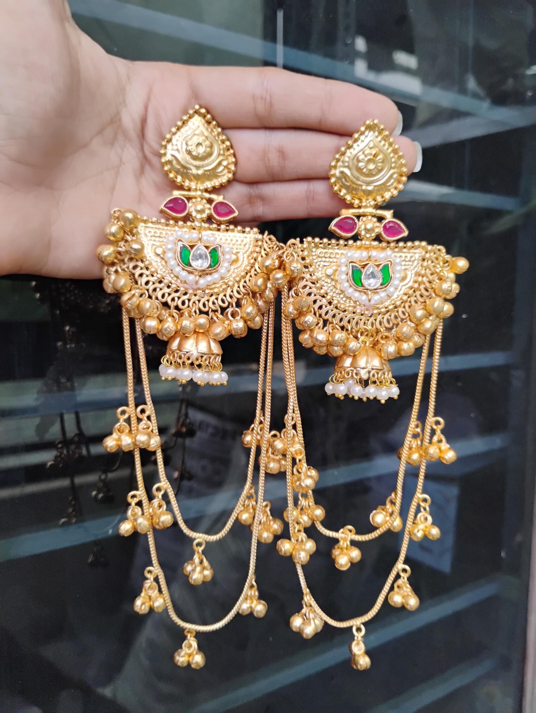 Newly Launched Fusion and Long-chain Kashmiri Chandbali Jhumkas| High ...