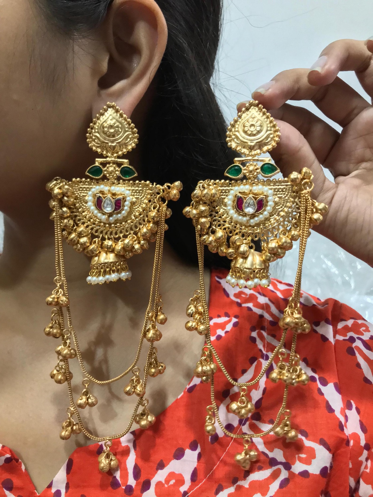 Newly Launched Fusion and Long-chain Kashmiri Chandbali Jhumkas| High ...