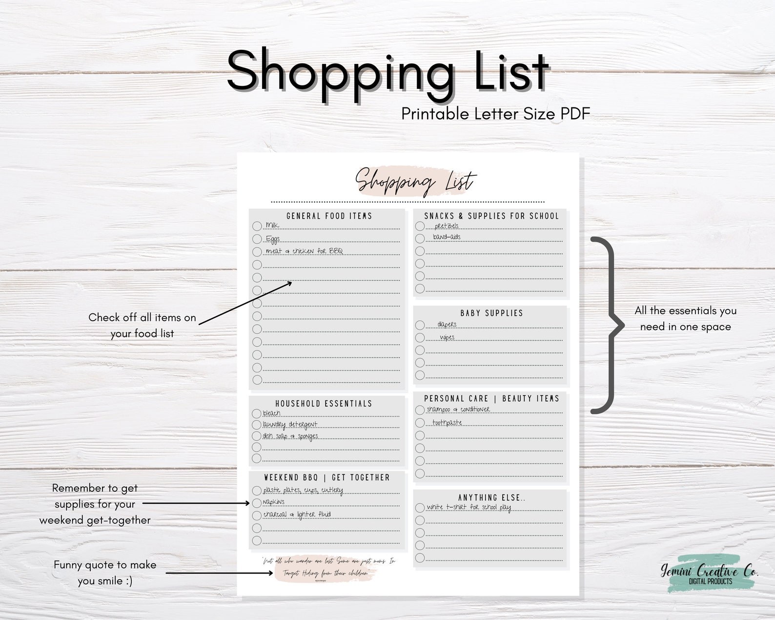 Printable Shopping List, Grocery List, Target Shopping List, Meal ...