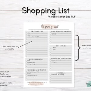 Printable Shopping List, Grocery List, Target Shopping List, Meal ...