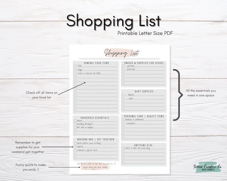 Printable Shopping List, Grocery List, Target Shopping List, Meal ...