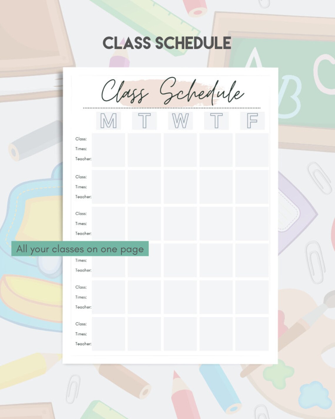 Student Planner, School Planner, Class Schedule, School Schedule, Study ...