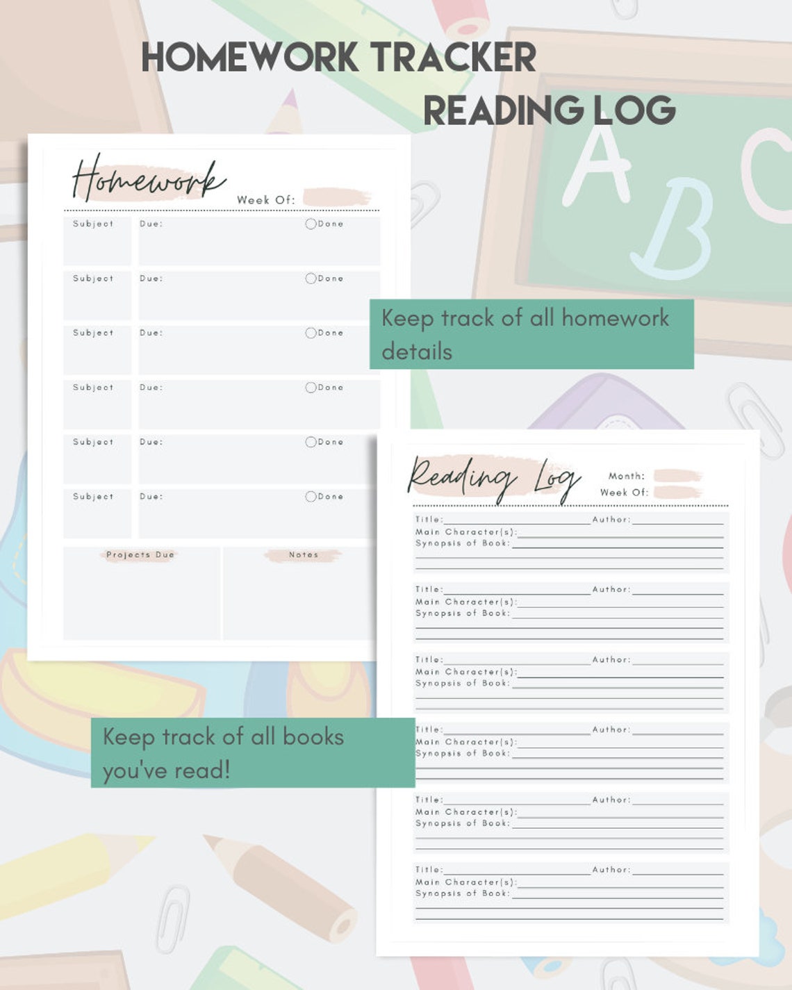 Student Planner, School Planner, Class Schedule, School Schedule, Study ...