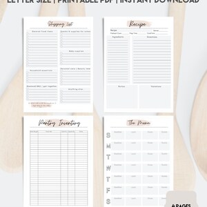 Meal Planning Bundle, Meal Planner Printable, Shopping List, Recipe ...