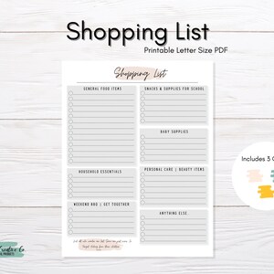Printable Shopping List, Grocery List, Target Shopping List, Meal ...