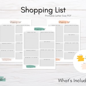 Printable Shopping List, Grocery List, Target Shopping List, Meal ...