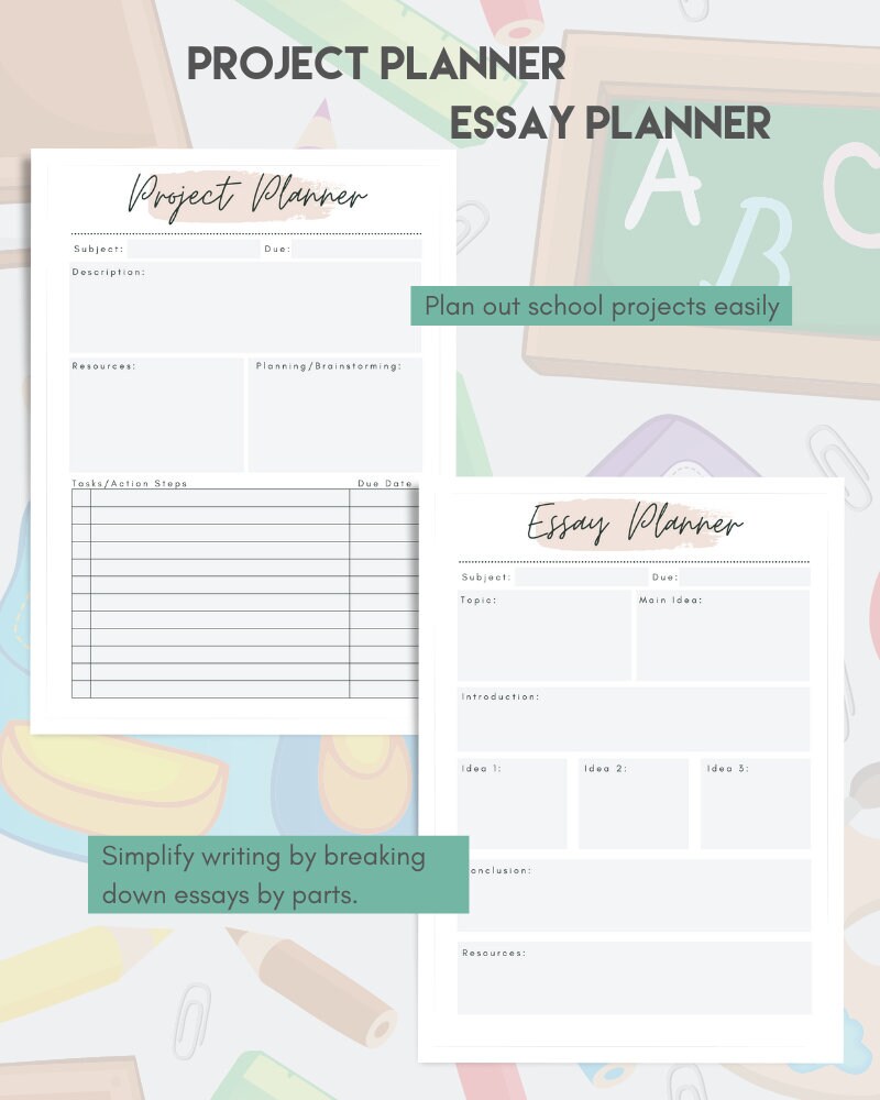 Student Planner, School Planner, Class Schedule, School Schedule, Study ...