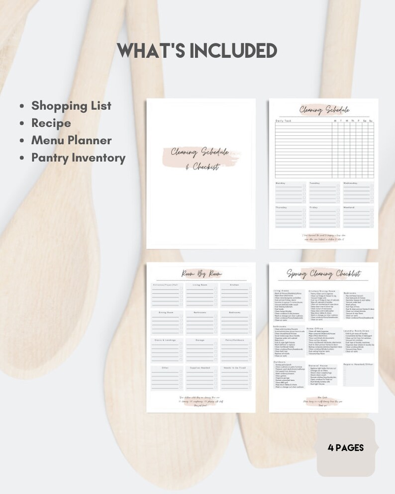 Meal Planning Bundle, Meal Planner Printable, Shopping List, Recipe ...
